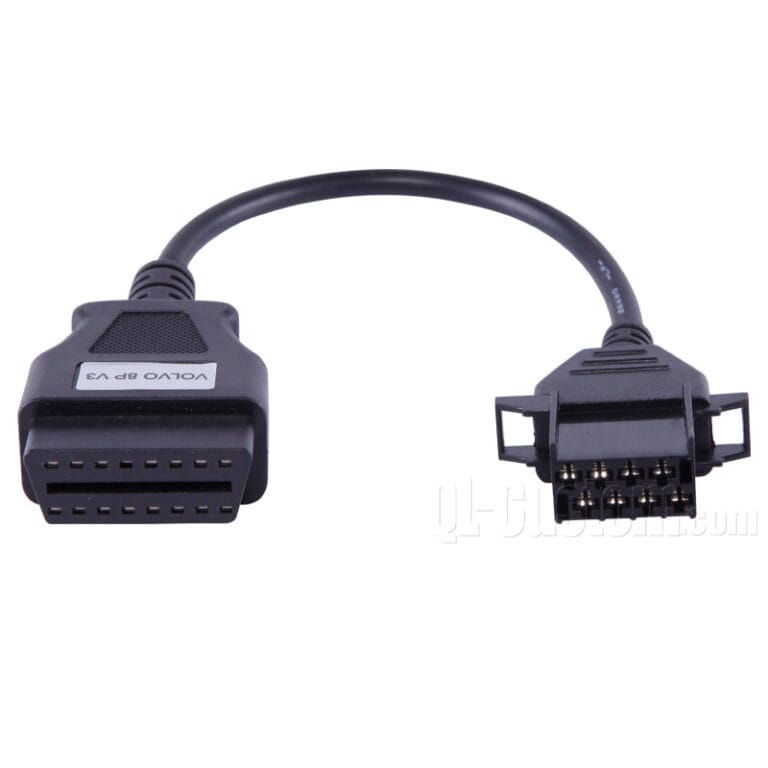 Volvo Interface 8P Male Connector to OBDII 16P J1962 Female cable - QL ...
